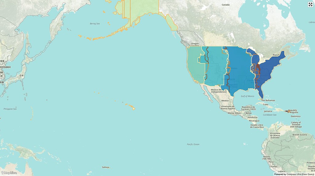 United States standard time zone boundaries, 1919 to present - General ...